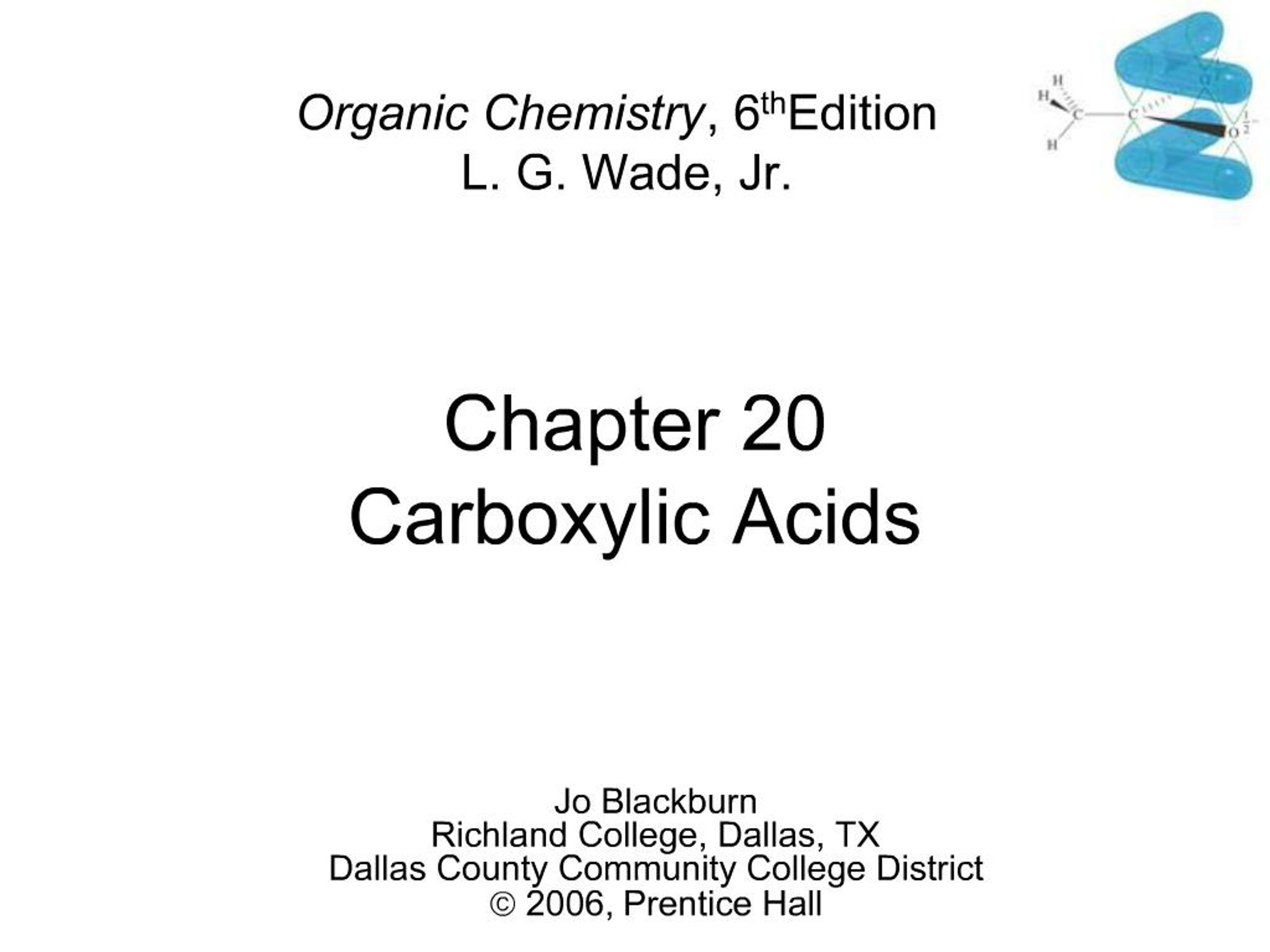 PPT - Chapter 20 Carboxylic Acids PowerPoint Presentation, free ...