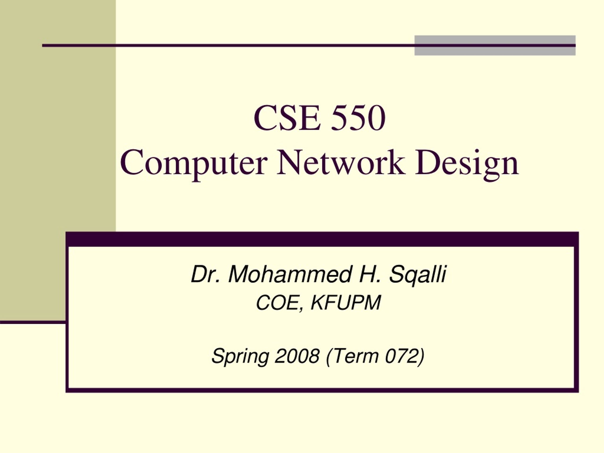 PPT - CSE 550 Computer Network Design PowerPoint Presentation, free ...