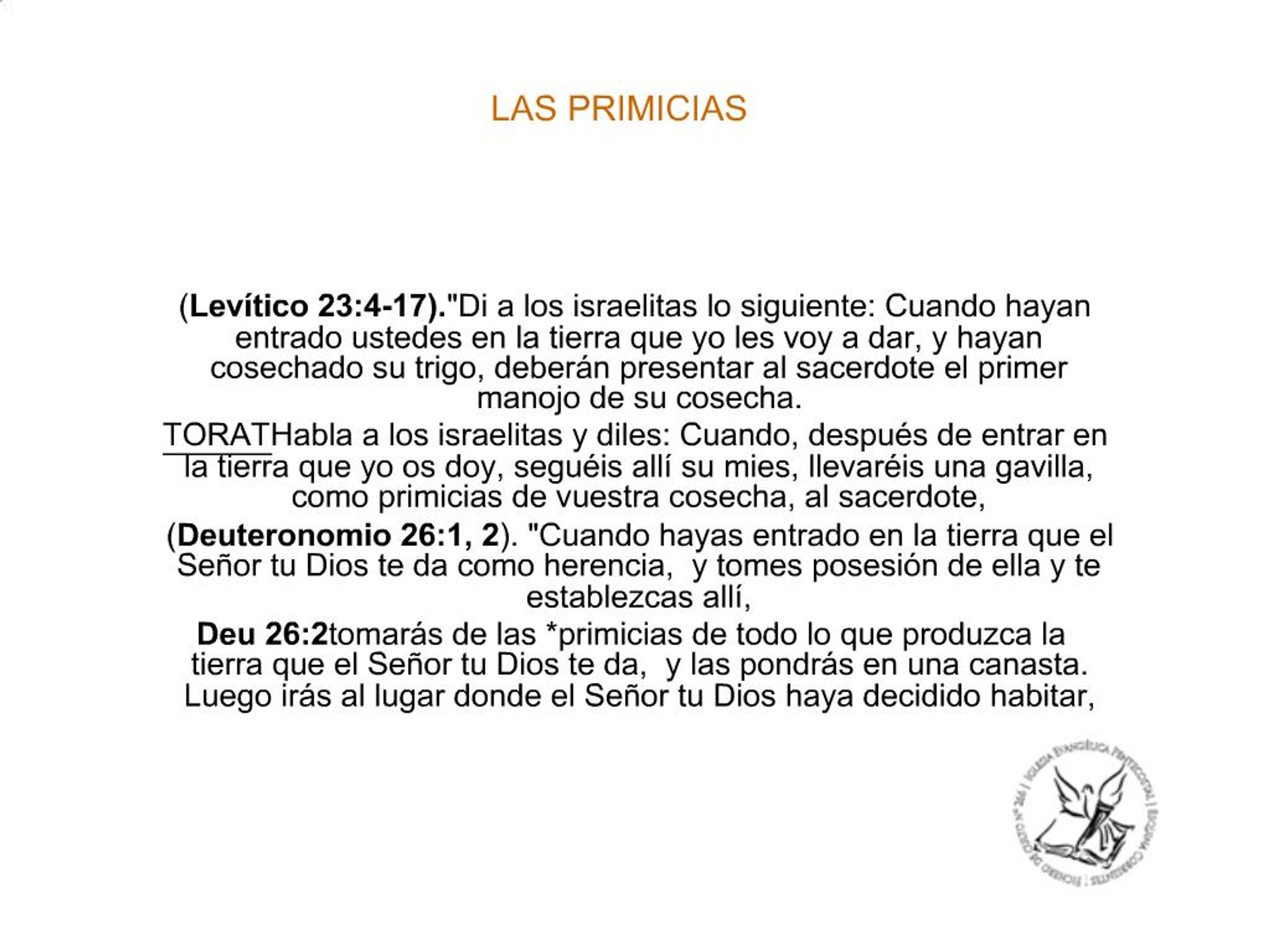 PPT - LAS PRIMICIAS PowerPoint Presentation, free download - ID:958384