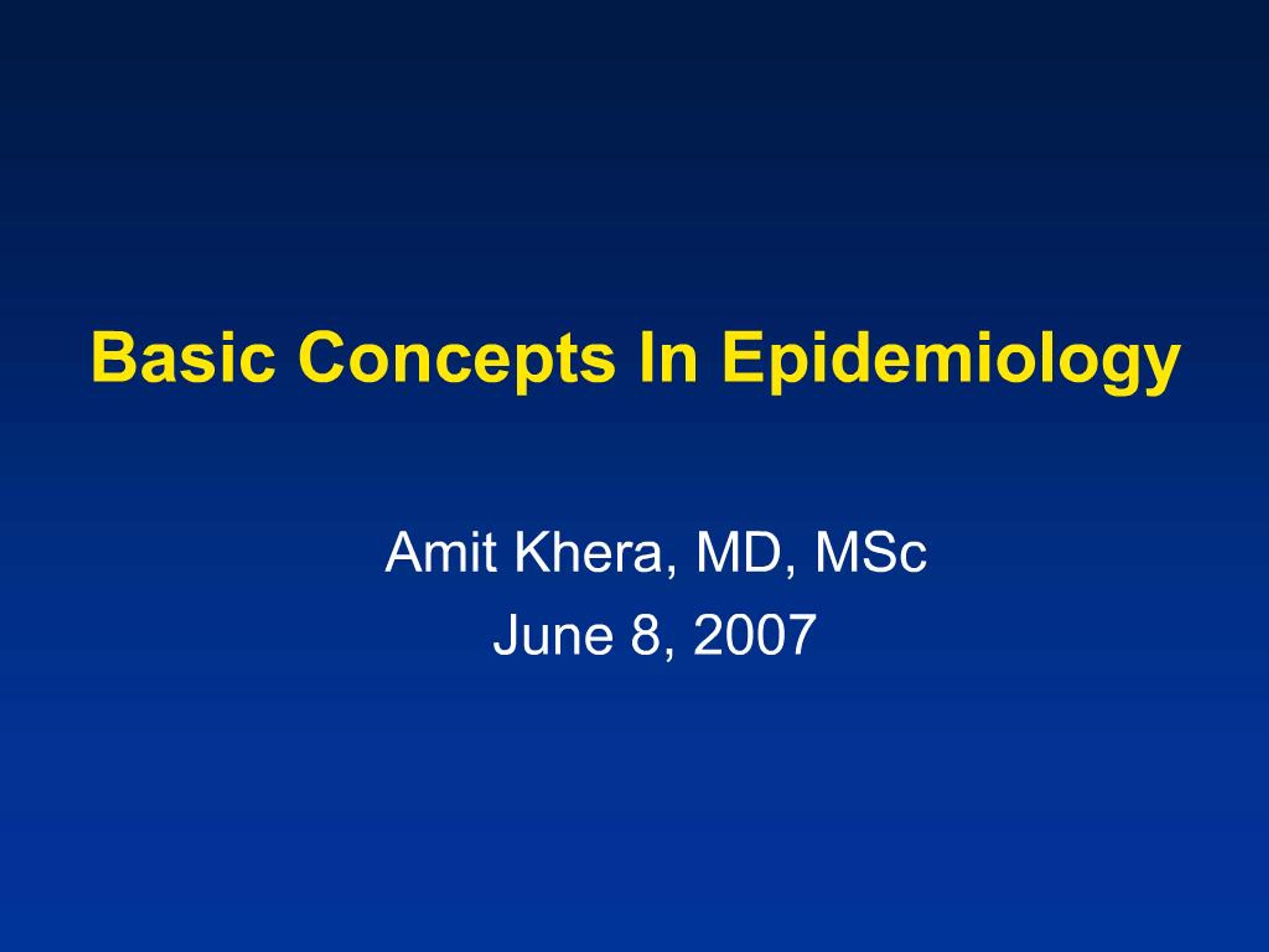 PPT - Basic Concepts In Epidemiology PowerPoint Presentation, free ...