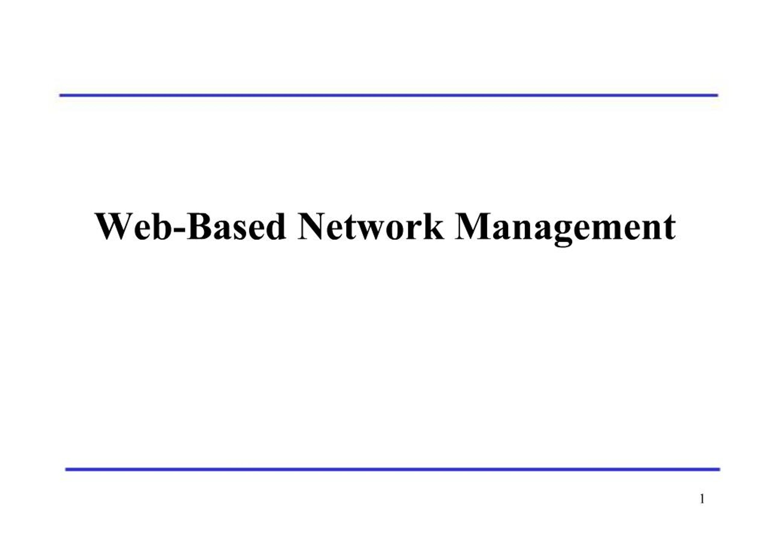 PPT - Web-Based Network Management PowerPoint Presentation, free ...