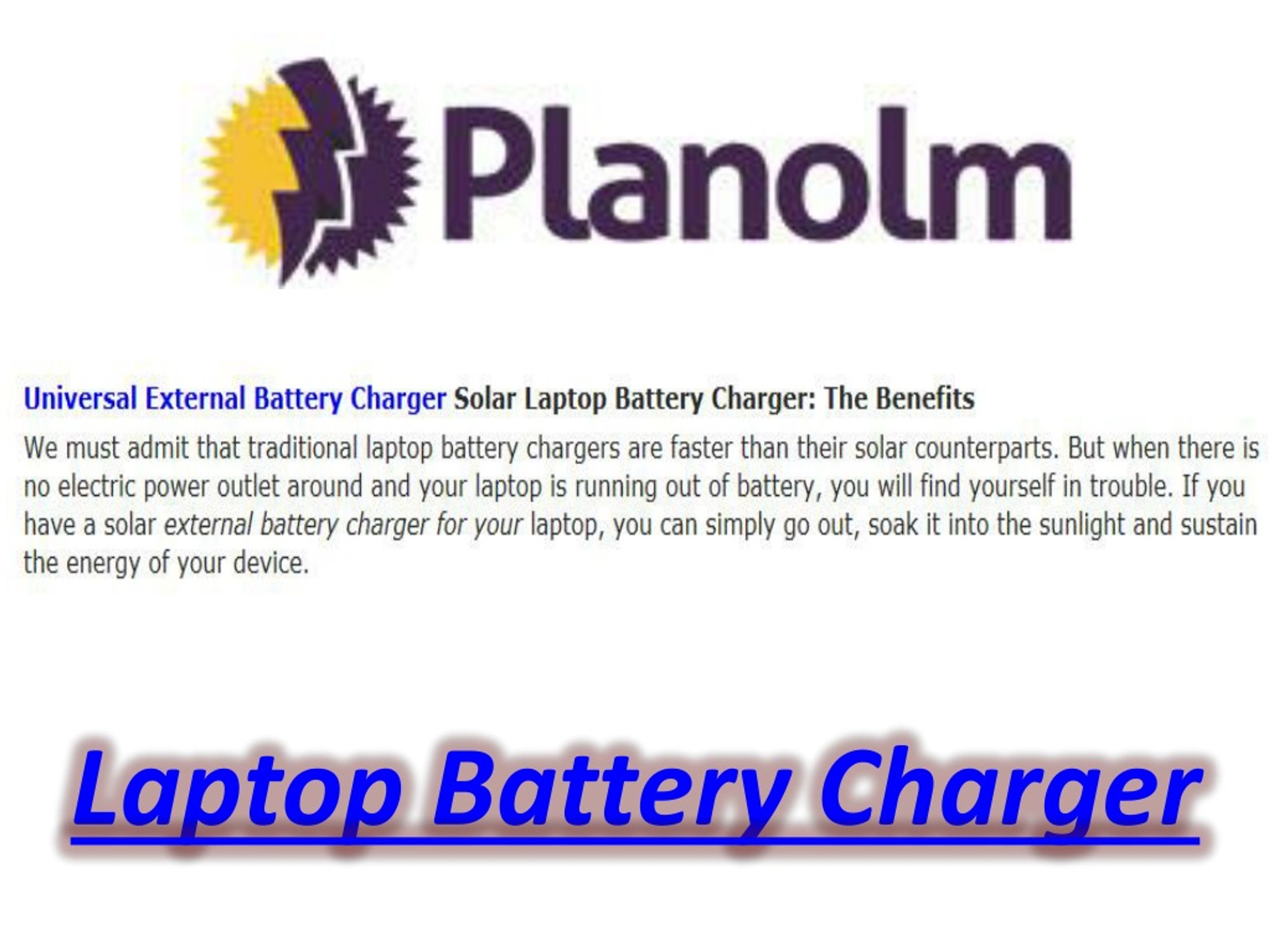 PPT - Laptop Battery Charger PowerPoint Presentation, free download ...