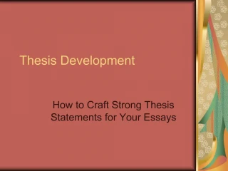 PPT - Thesis/Body Paragraph Development PowerPoint Presentation, free ...