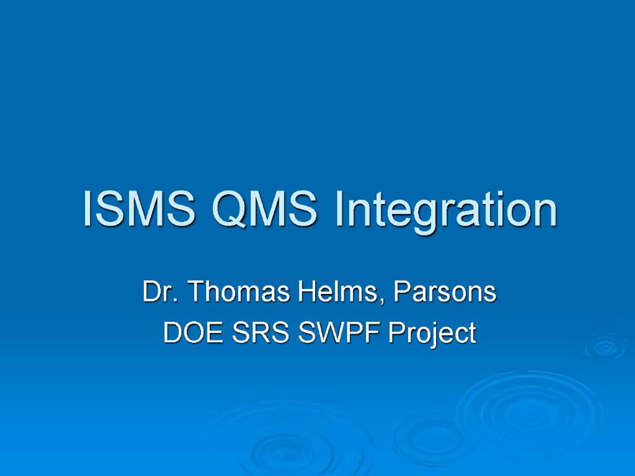 PPT - ISMS QMS Integration PowerPoint Presentation, free download - ID ...