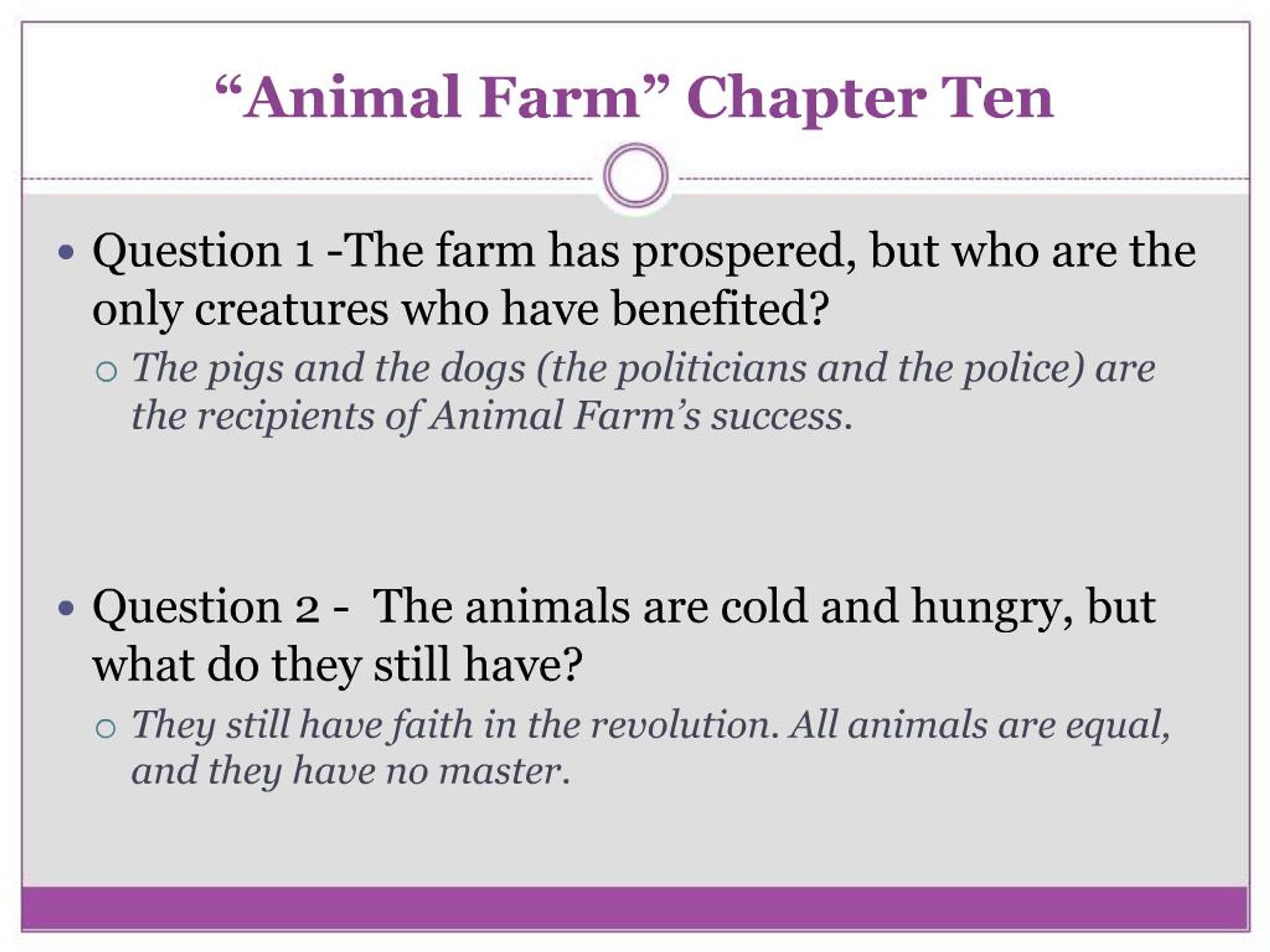 PPT - Animal Farm Chapter Ten PowerPoint Presentation, free download ...