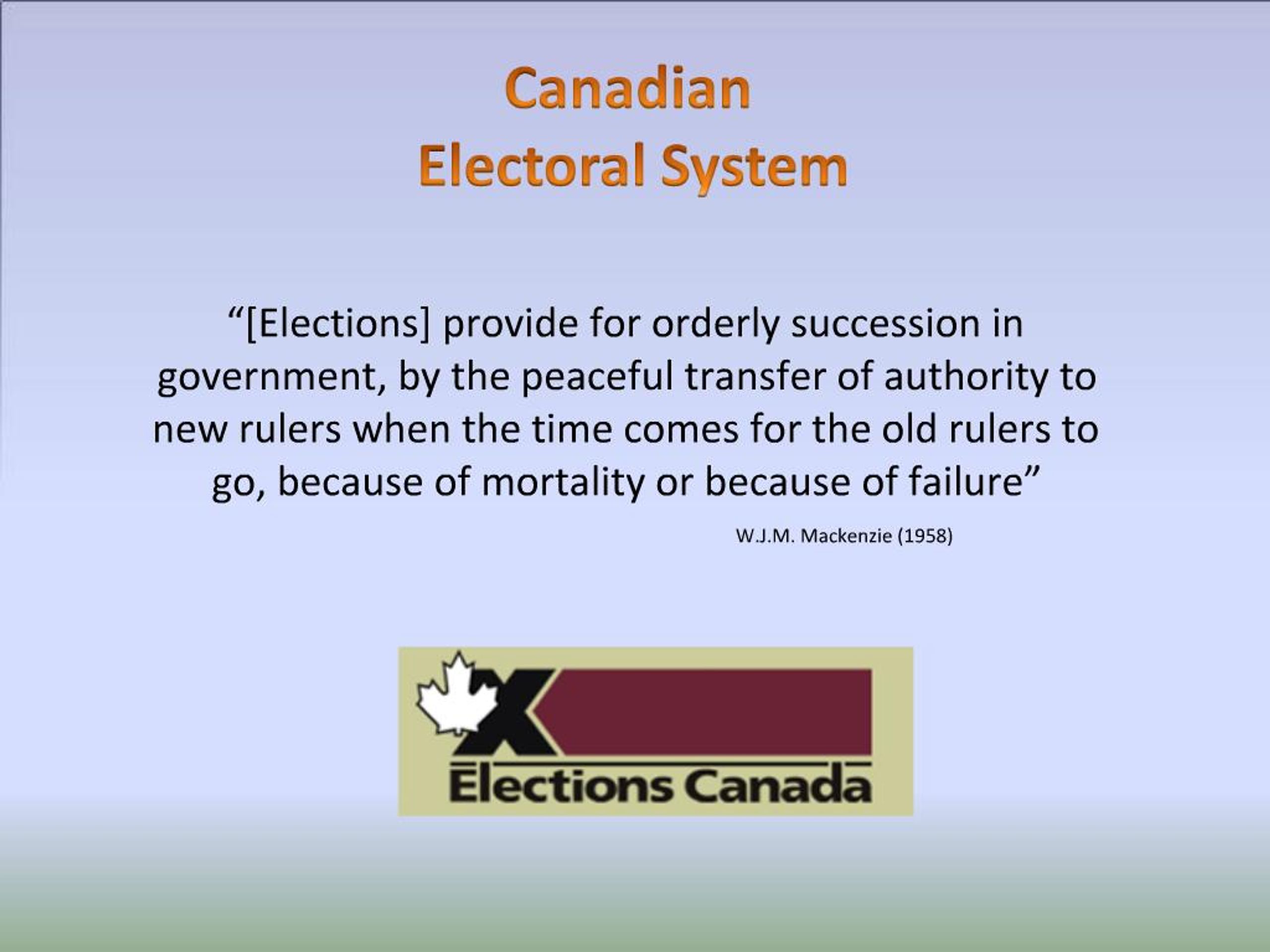 PPT - Canadian Electoral System PowerPoint Presentation, free download ...
