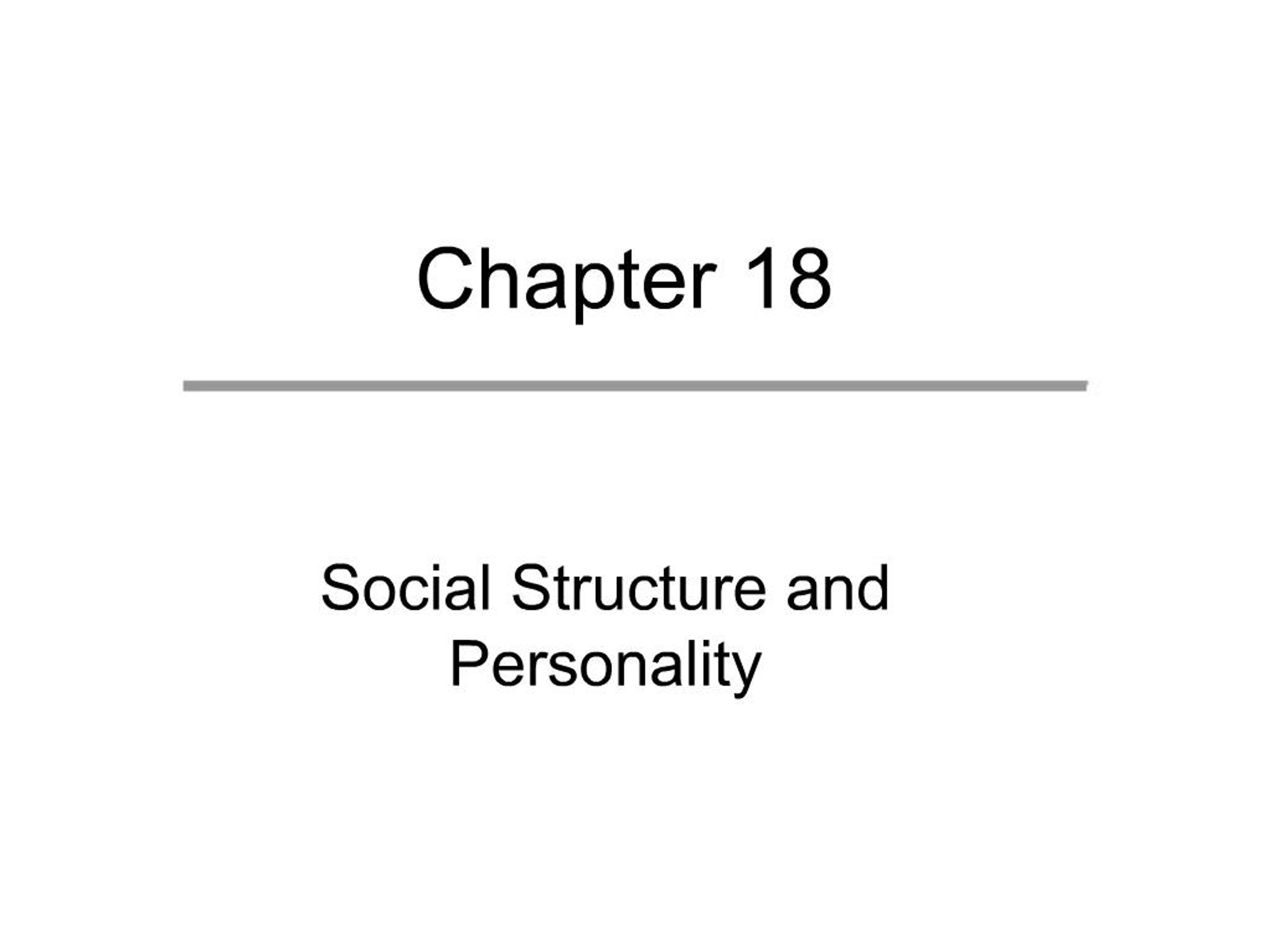 PPT - Social Structure and Personality PowerPoint Presentation, free ...